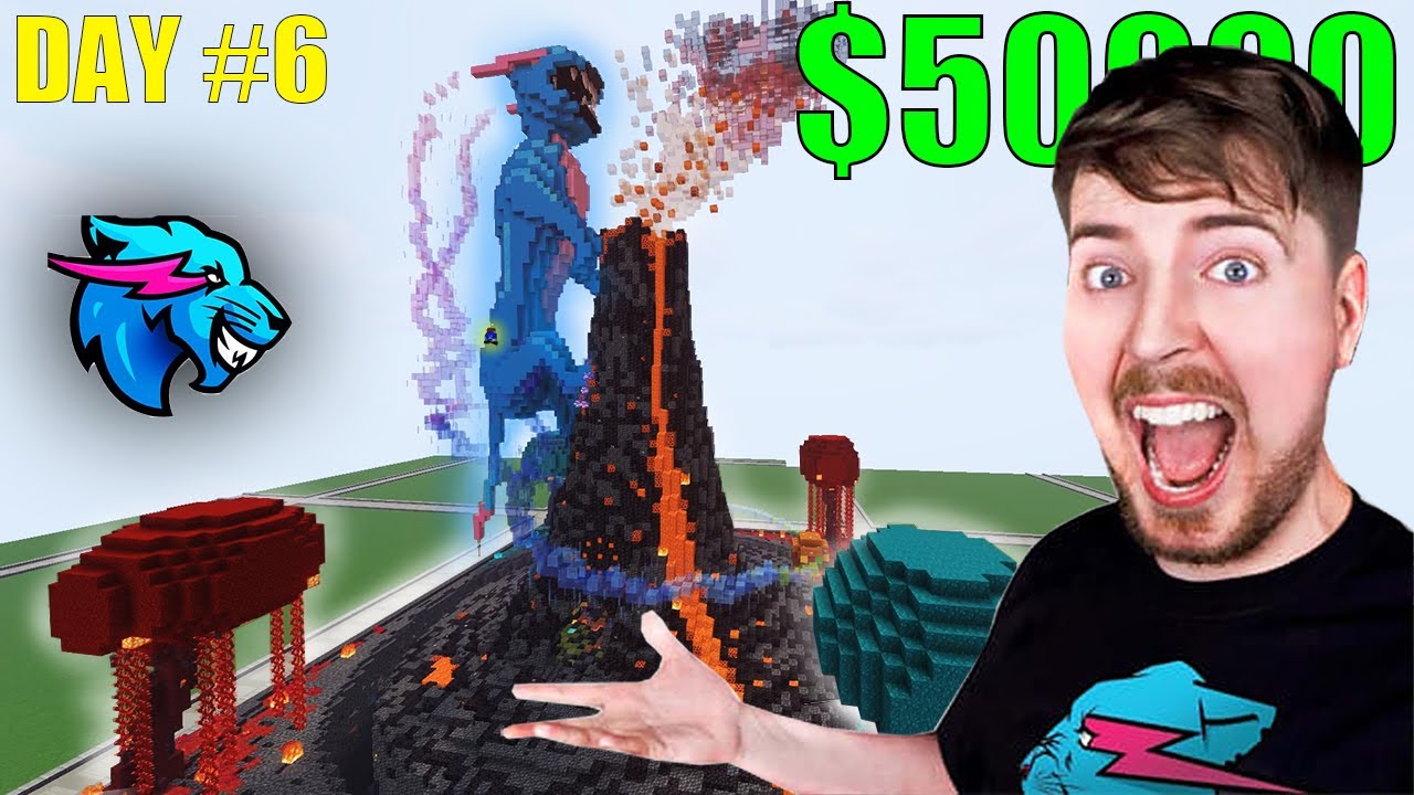 Mr Beast Worlds Largest Minecraft Build Competition $50000 - Behind the ...
