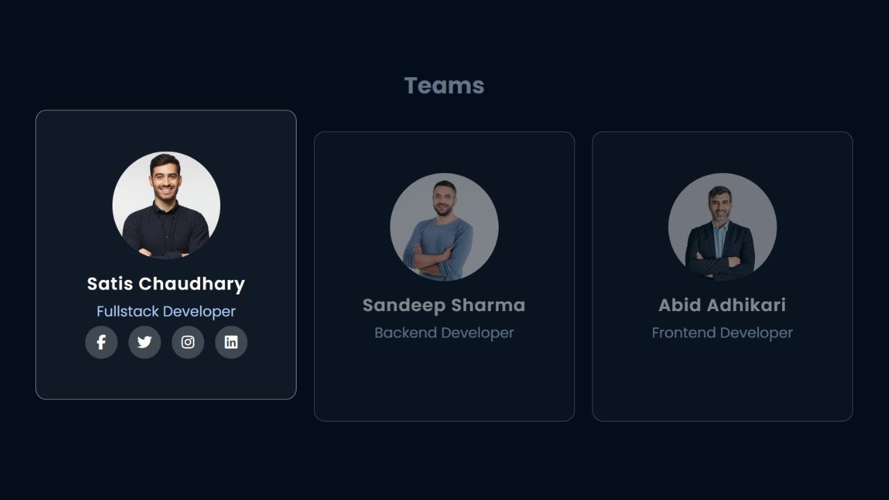 How To Make Animated Responsive Teams Card Using Html and CSS. - YouTube