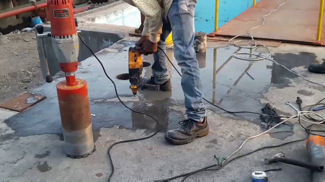 #drilling machine for hole in concrete or slab. - YouTube