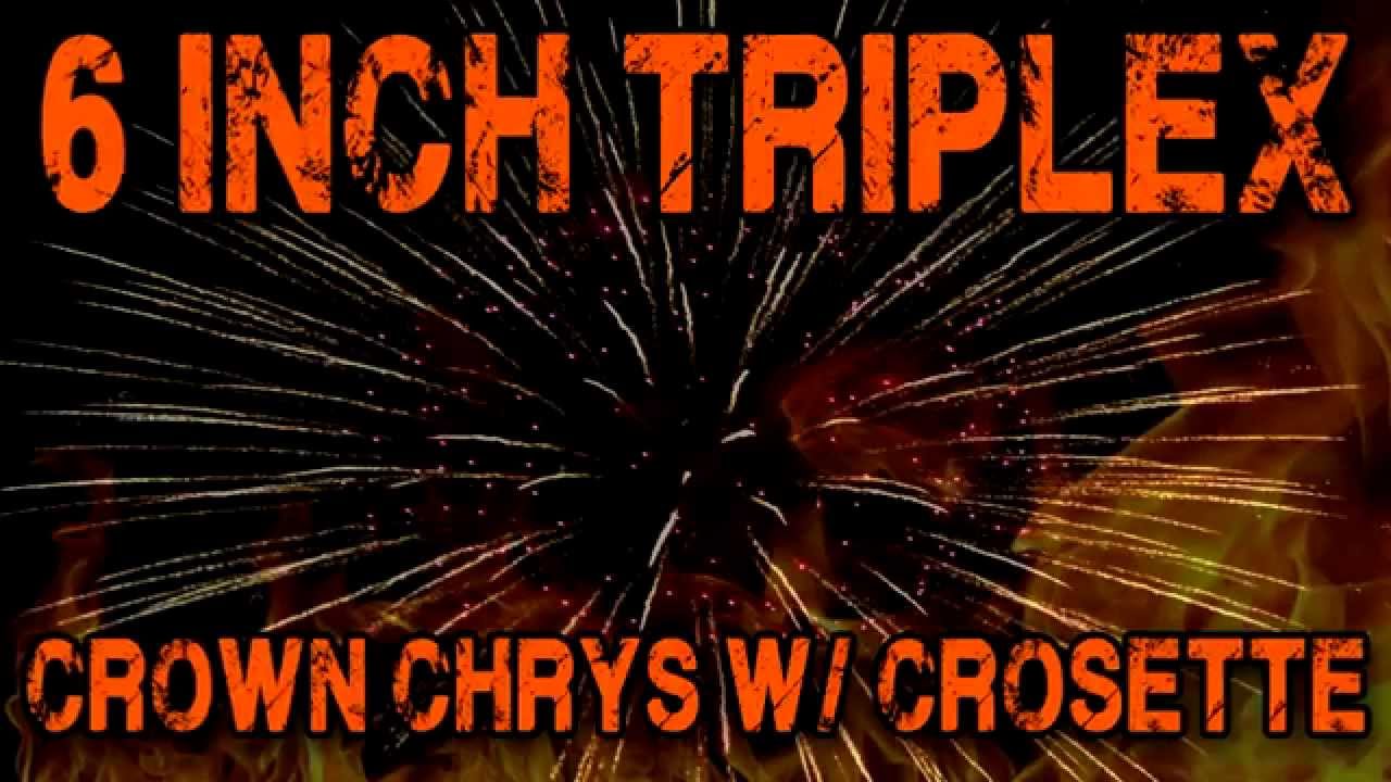 6 inch Triplex shell (crown chrys w/ crosette) | fireworks - YouTube