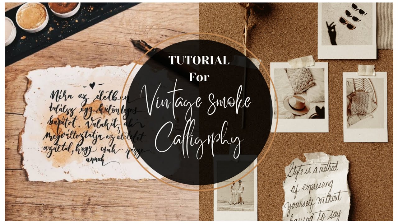 Vintage smoke calligraphy || Tutorial for beginners || Brush pen art # ...