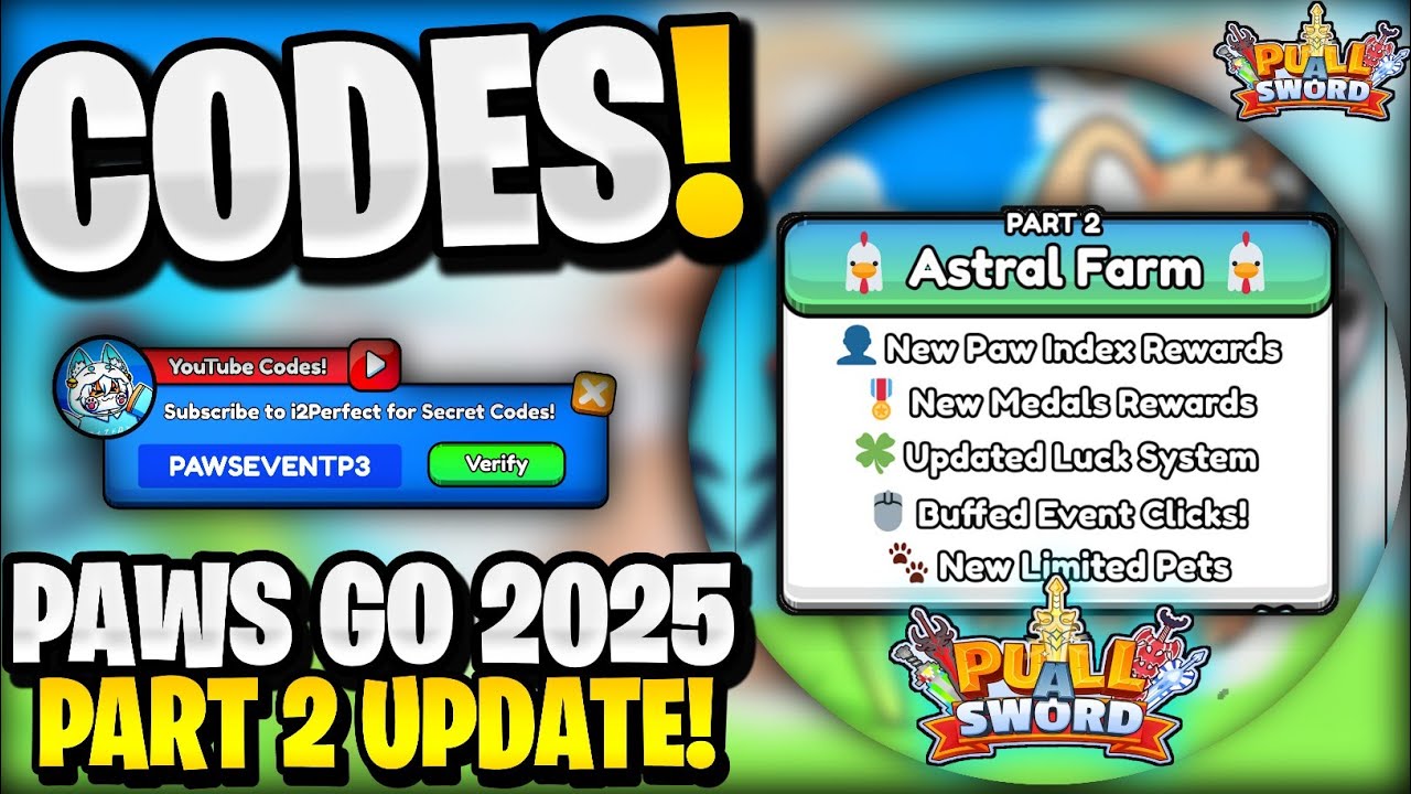 🤯*NEW* ALL WORKING PAWS GO PART 2 UPDATE CODES FOR PULL A SWORD! ROBLOX PULL A SWORD CODES - YouTube