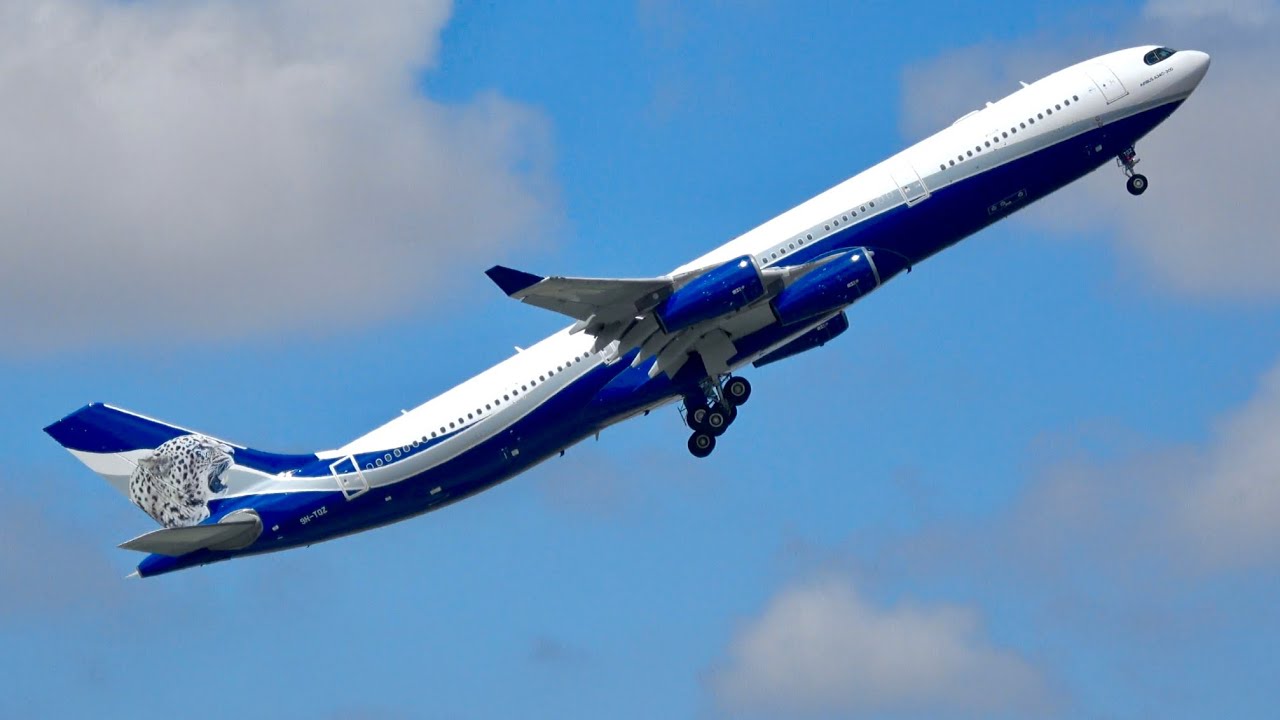 Impressive A340 Take-off Display at Beja Air Show 2022 - YouTube