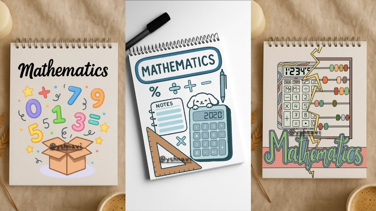 10 Mathematics Front Page Design | Maths Notebook Cover Page for School ...