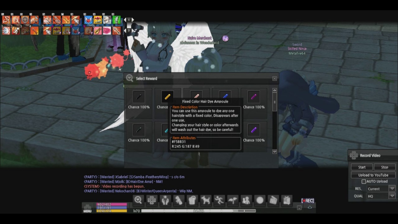 Mabinogi 2017 Hair Dye Ampoule Selection Box - YouTube