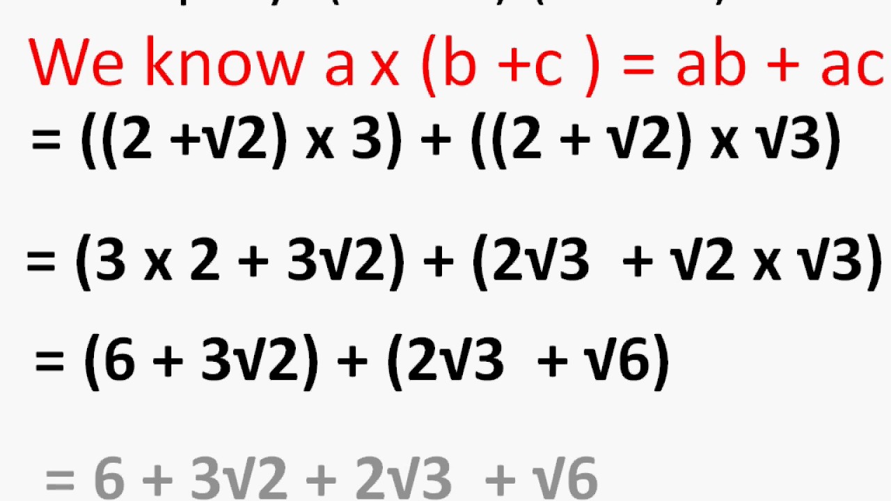 Maths – Multiplying Irrational numbers (II) - Real numbers - Part 9 ...