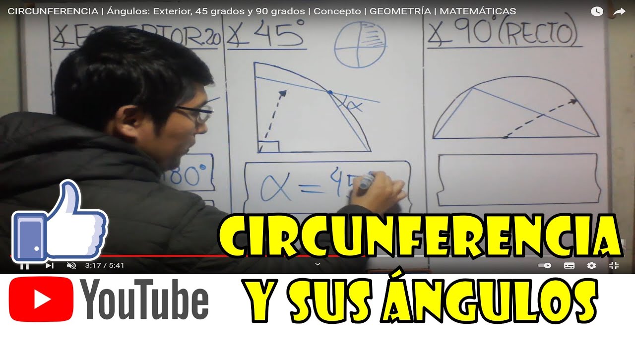 CIRCUNFERENCIA | Ángulos: Exterior, 45 grados y 90 grados | Concepto ...
