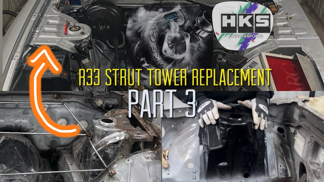 Nissan Skyline R33 GTR Strut Tower Replacement ストラット錆修理 Part 4- RB26 ...