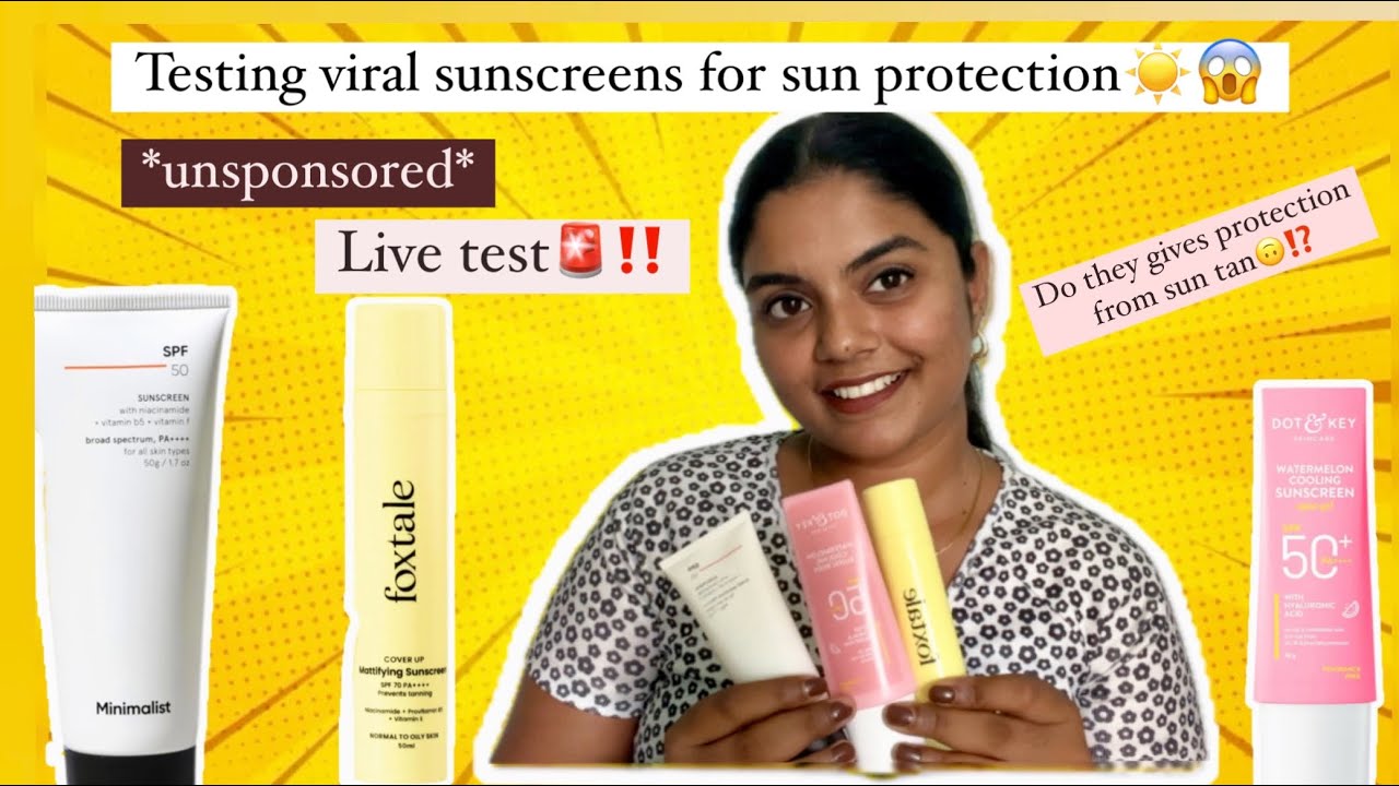 Testing Top sunscreens for sun protection☀️😱|live proof🚨|part-2|# ...