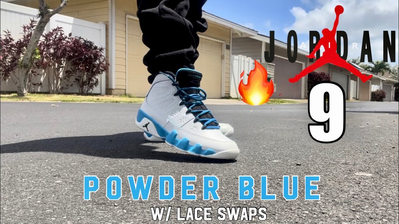 Jordan 9 Powder Blue OnFeet with Laceswap. Why are you sleepin on these ...