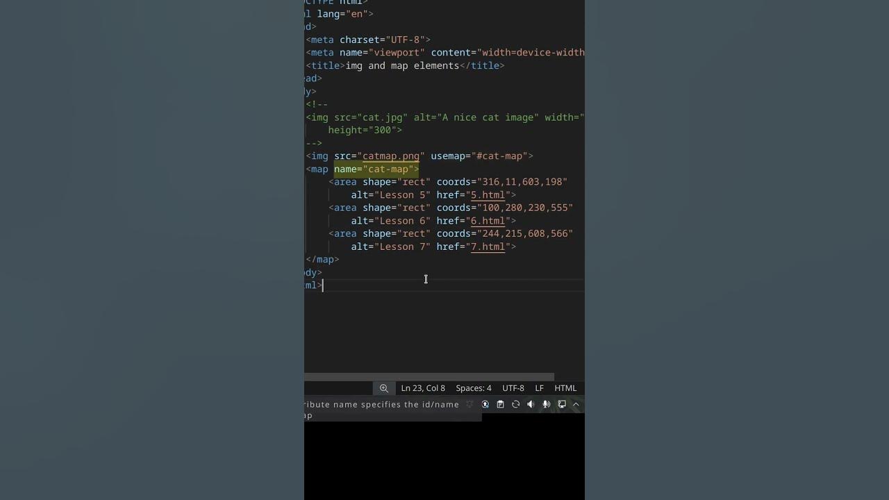 HTML 9b - map and area elements in HTML #html #html5 #html5tutorial #html5course - YouTube