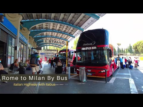 The Italian Highway 🇮🇹 | Rome to Milan Bergamo by Bus |  Itabus