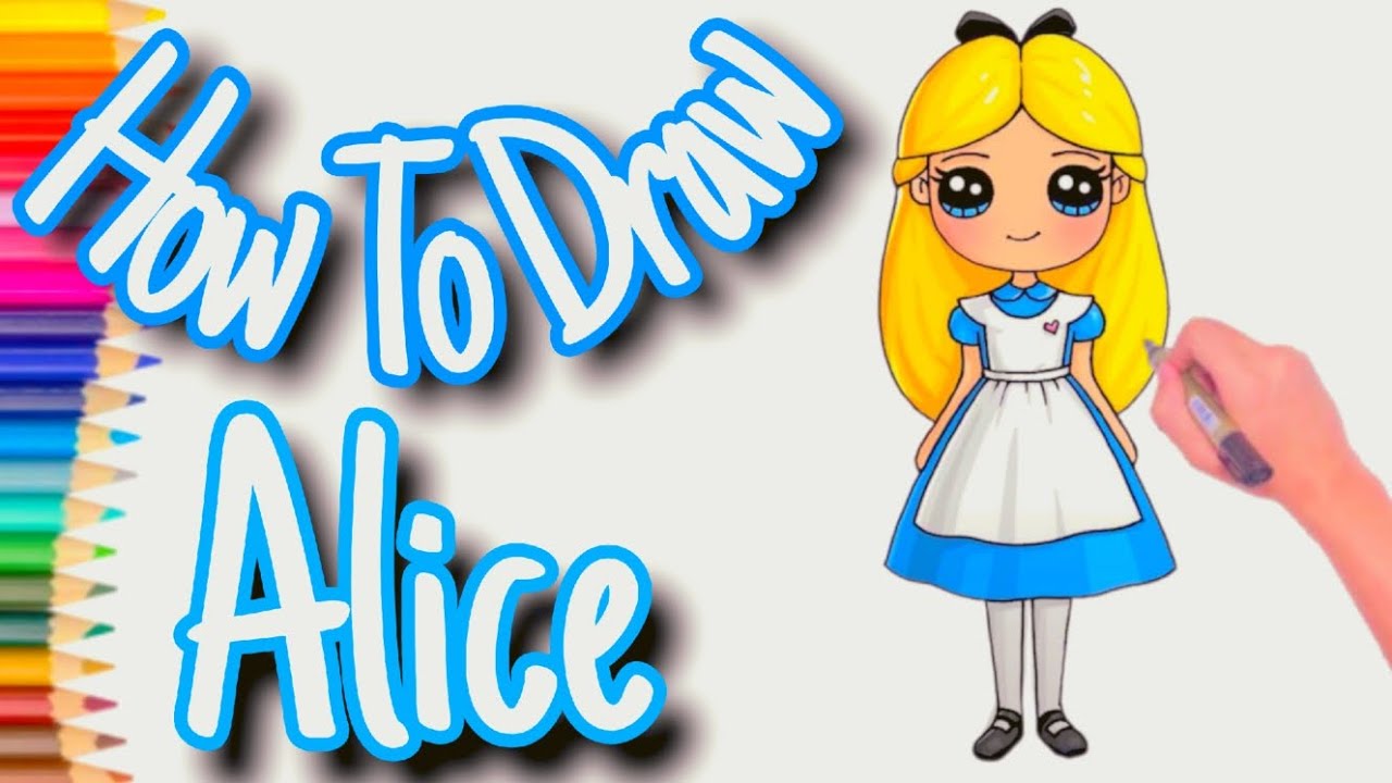 How to draw Alice in Wonderland 👗| easy painting for kids👩🏻‍🎨🎨 - YouTube
