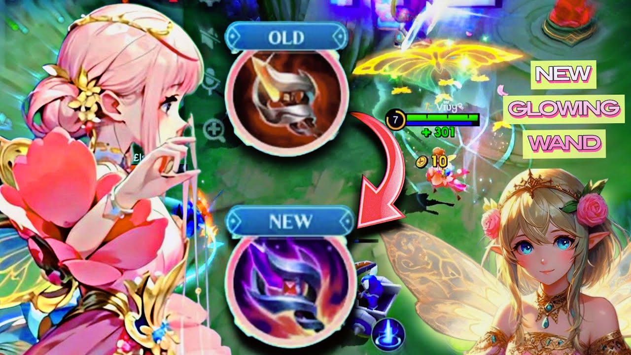 NEW GLOWING WAND ON ANGELA 🎀🌷🩷 - MOBILE LEGENDS - YouTube