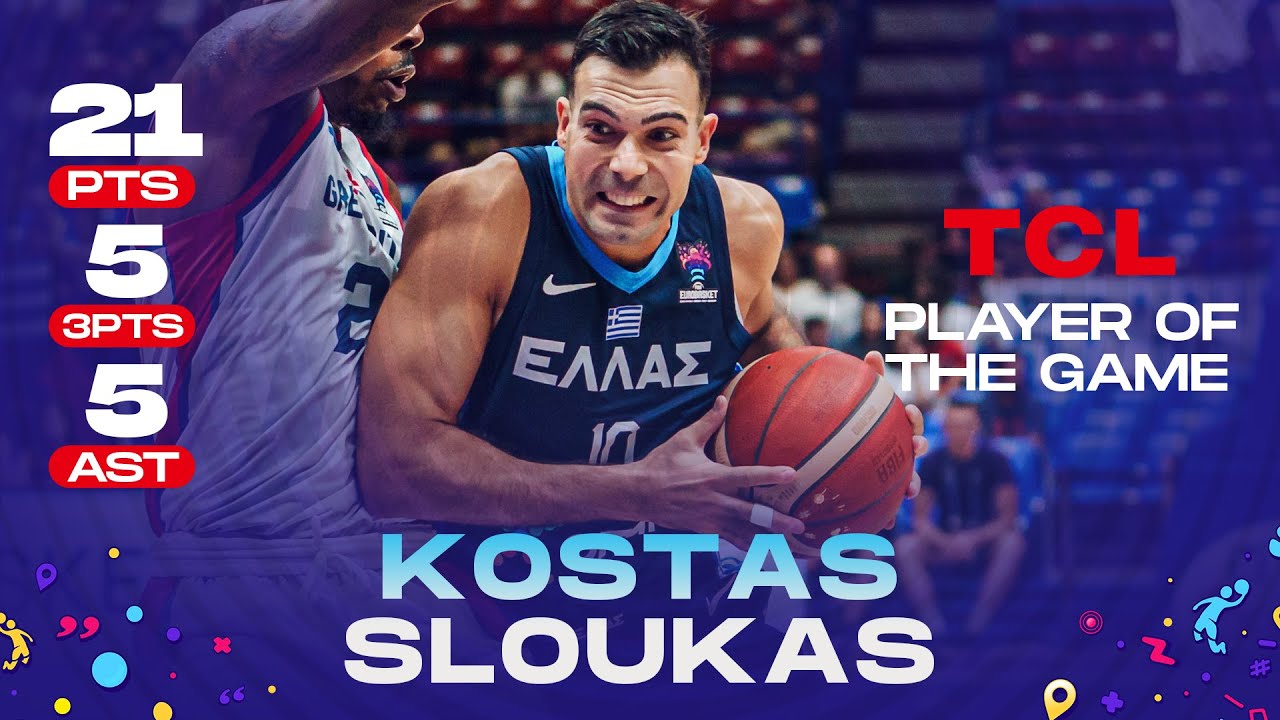 Kostas SLOUKAS 🇬🇷 | 21 PTS / 5 AST | TCL Player of the Game vs. Great ...