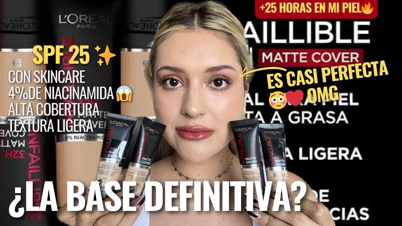 Una base con NIACINAMIDA y SPF 25😱🔥 Probamos la nueva INFALLIBLE 32H ...