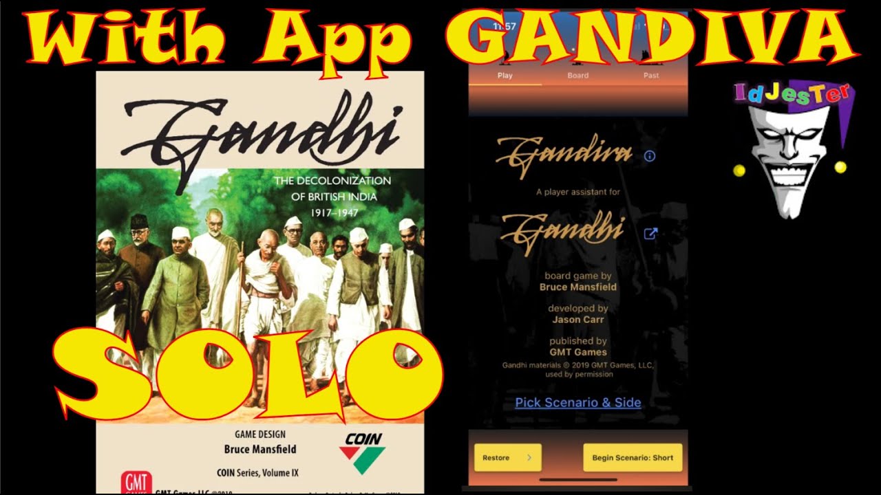 Gandhi SOLO with the GANDIVA App For Solo Play Game Design By Bruce ...