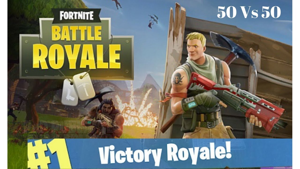 Fortnite 50 vs 50 Our first win??? - YouTube