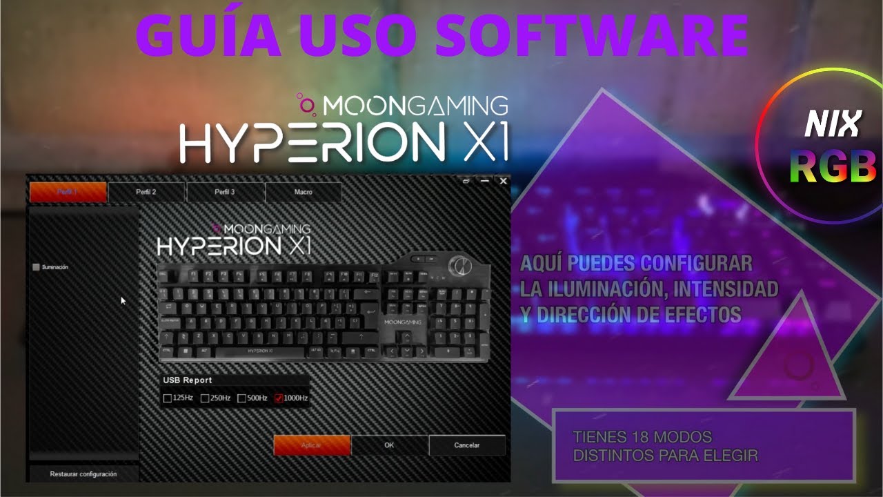 MoonGaming HYPERION X1 - Guía de uso SOFTWARE - YouTube