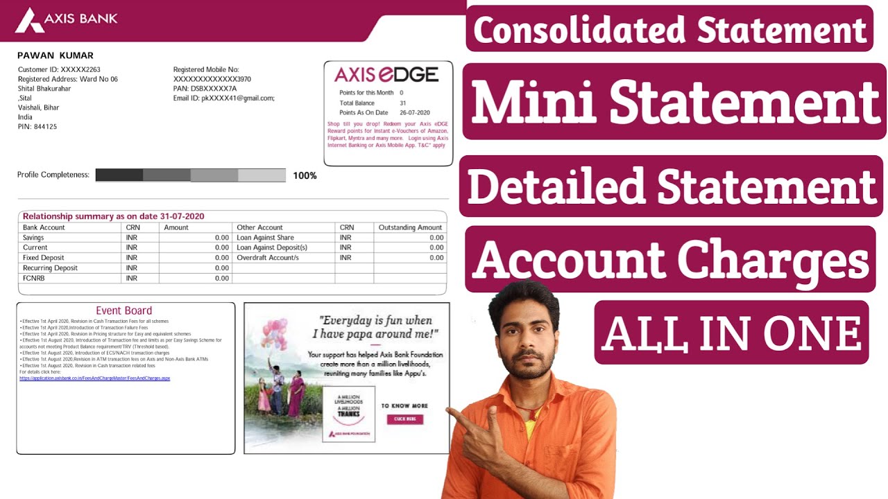Axis Bank Account Statement Kaise Nikale 2021 | Axis Bank Account ...