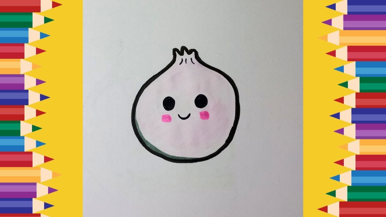 How to draw simple cute dumpling - YouTube