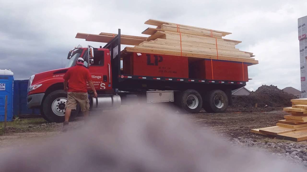 International Flatbed Lumber Delivery - YouTube