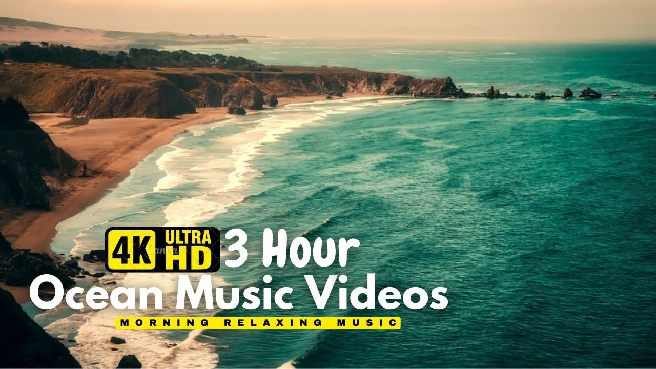4K Ocean Wave Relaxing Music for Stress Relief Healing Music With ...