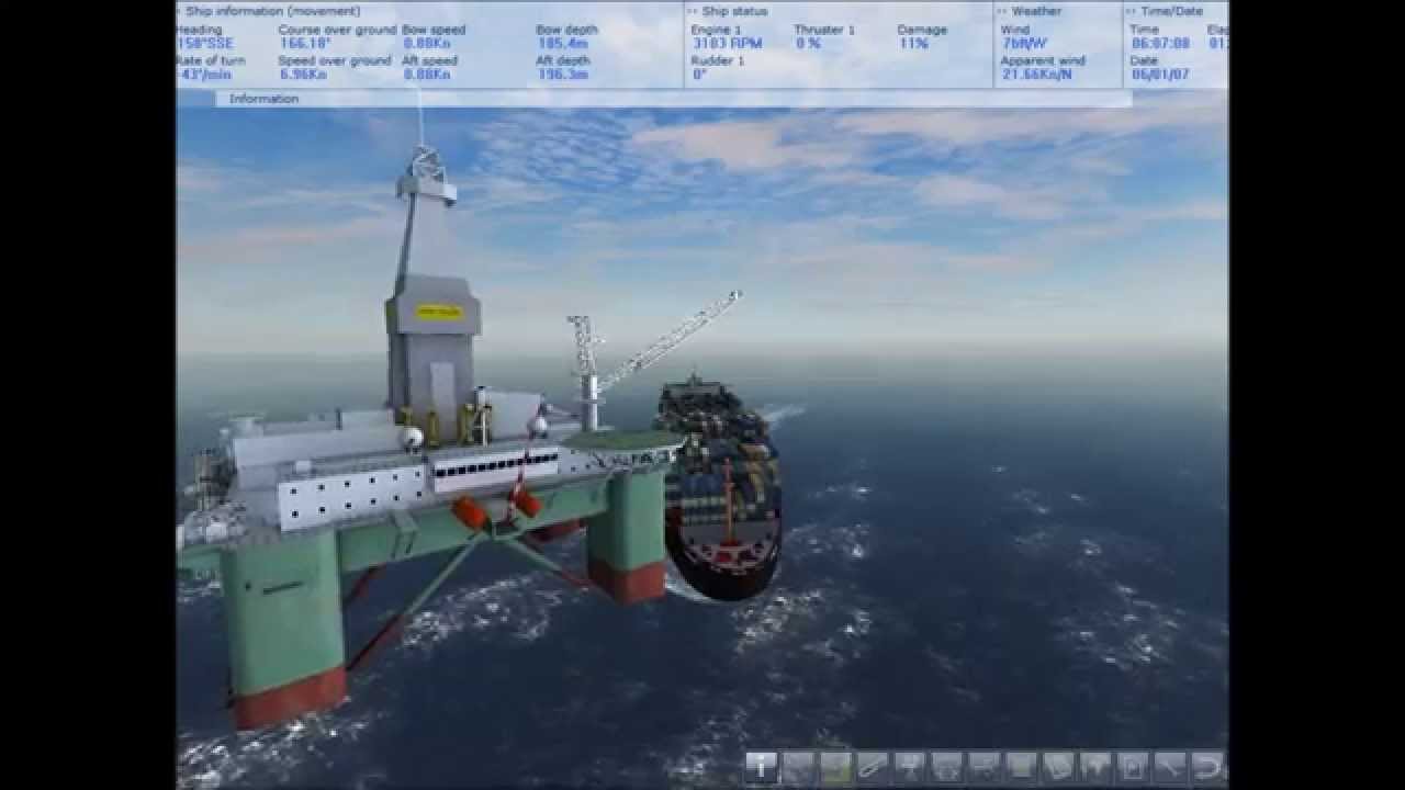 Ship Simulator 2008 - Oil Platform Collision- Vermaas Ship Sinking ...