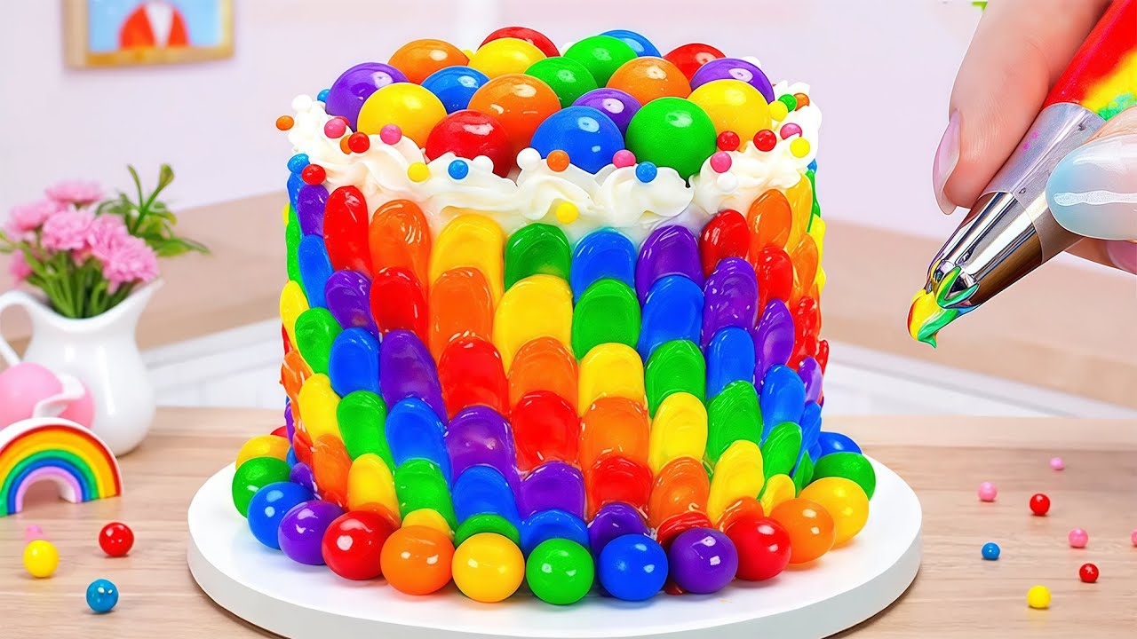Flower Mini Rainbow Cake 🌈 Most Satisfying Miniature Cake Decorating Compilation 💖 The Cake ...
