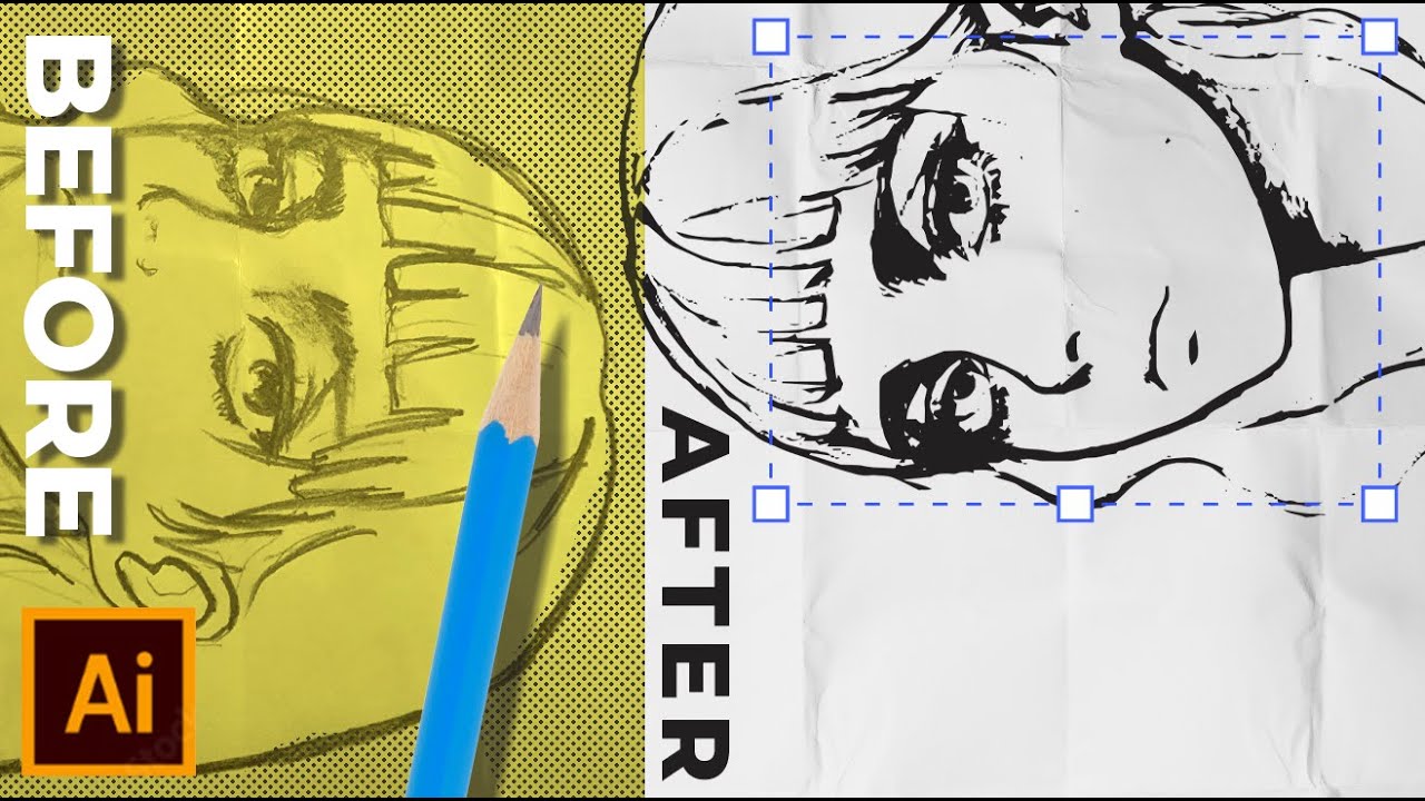 Illustrator Tutorial: Create an Anime Vector from a Rough Sketch - YouTube