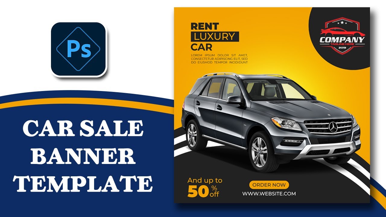 Photoshop Tutorial - How to Create Car Sale Banner Design Template ...