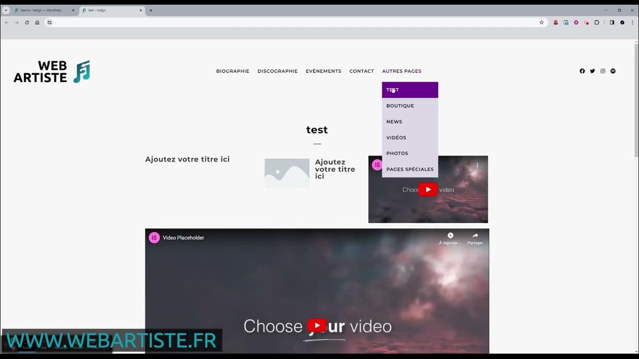 Ajouter une Page au Menu Wordpress - YouTube