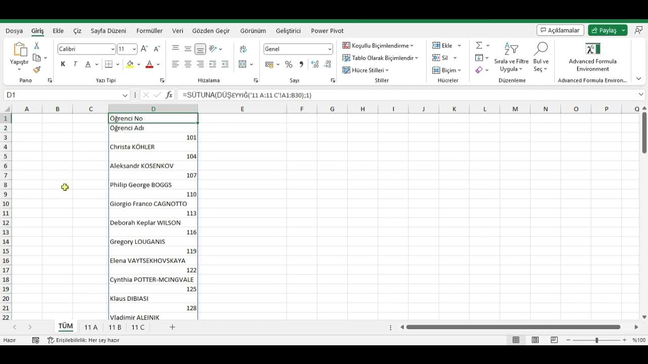 DÜŞEYYIĞ işlevi ile tabloları birleştirmek - MS 365 @excelcozum - YouTube