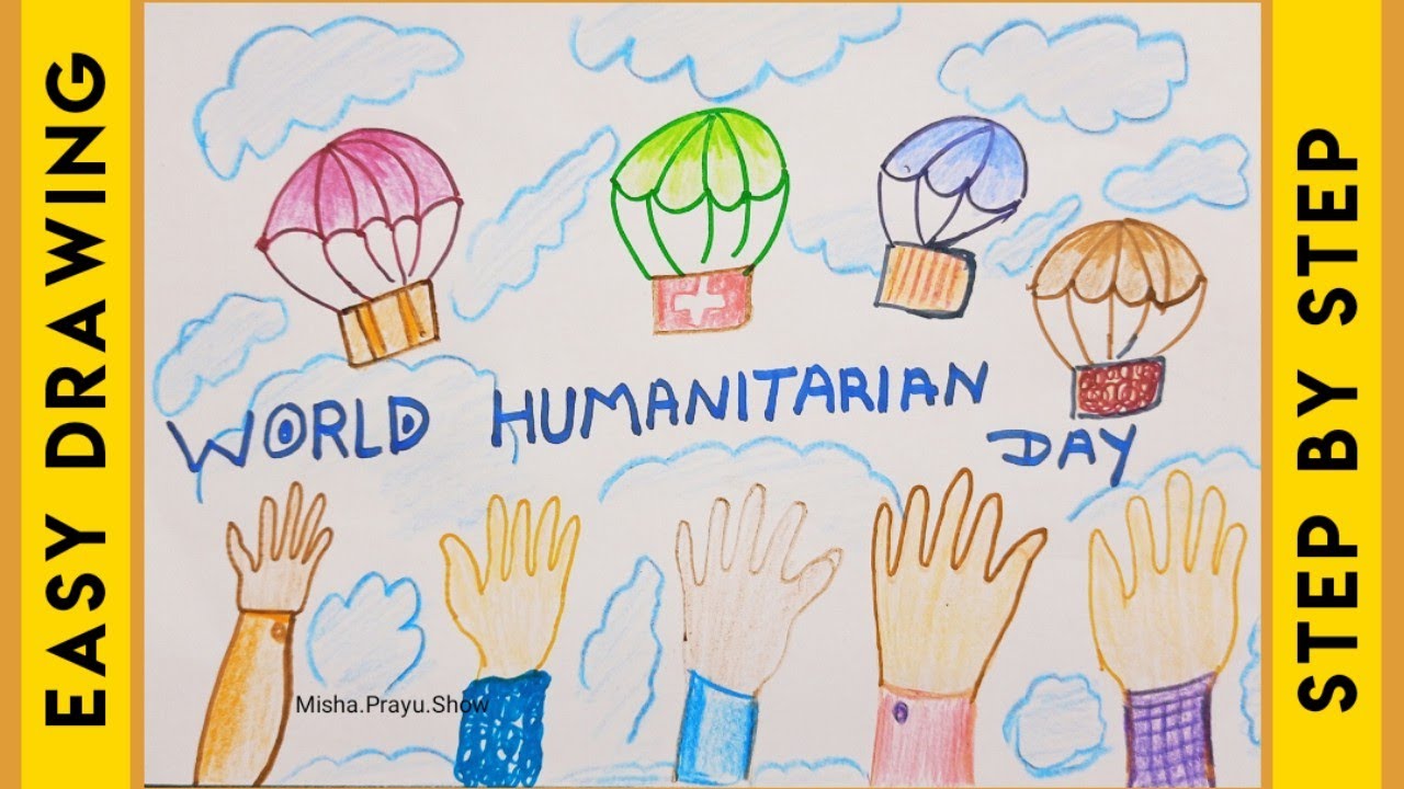 Poster on World Humanitarian Day 2021 | how to draw World Humanitarian ...