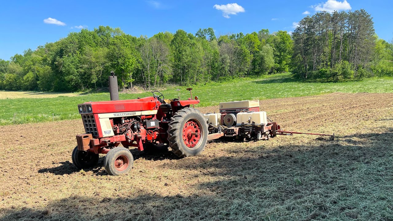 Planting corn with IH 800 planter - YouTube