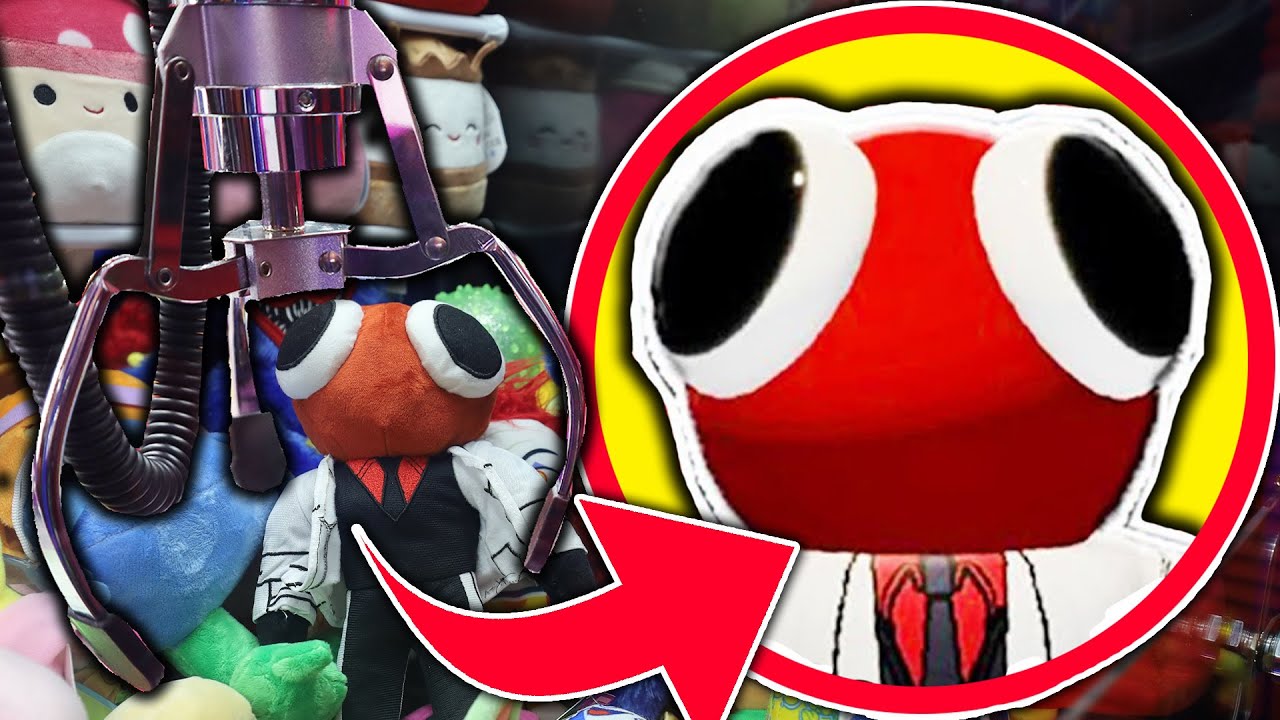 Red Rainbow Friends STUCK In Claw Machine - YouTube