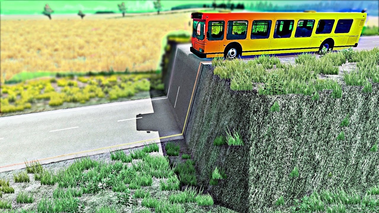 Cars vs Incomplete Road & Bridge Compilations – BeamNG.Drive - YouTube