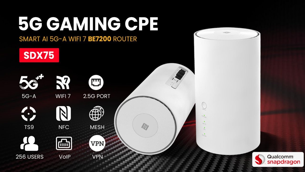 Smart Home SDX75 5G WiFi 7 Router Carrier aggregation NFC connection ...