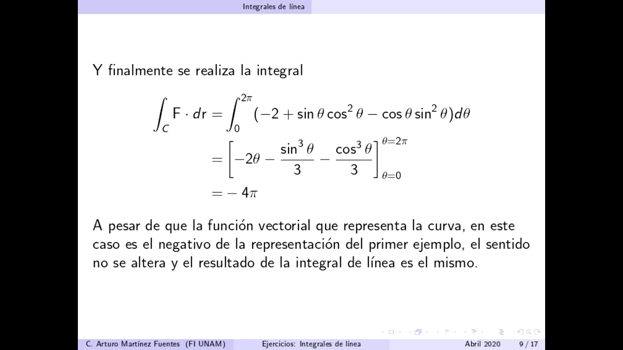 EJERCICIOS INTEGRAL DE LINEA - YouTube