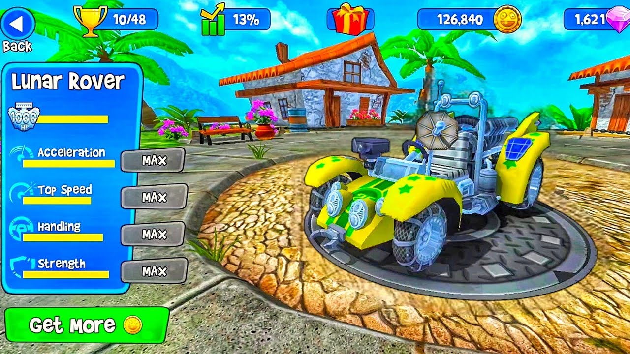 BEACH BUGGY RACING ANDROID PHONE GAME HD 💥 LUNAR ROVER AT MAX LEVEL PRO ...