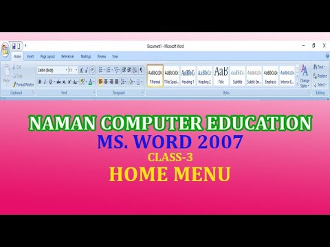 ms word home menu // ms word home tab - YouTube