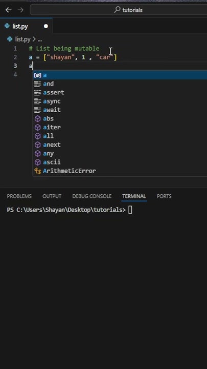 List Being Mutable In Python Python Pythonforbeginners Vscode Codingtutorial Youtube