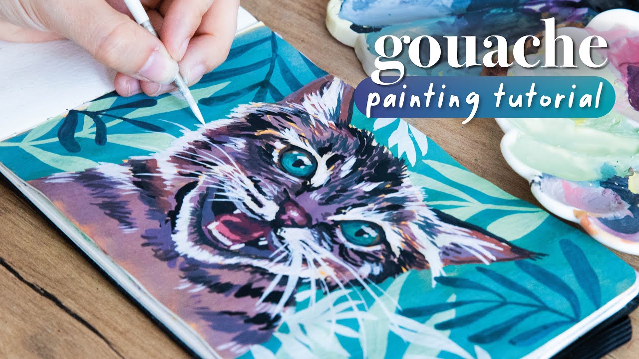 How to Paint a Cat with Gouache - YouTube
