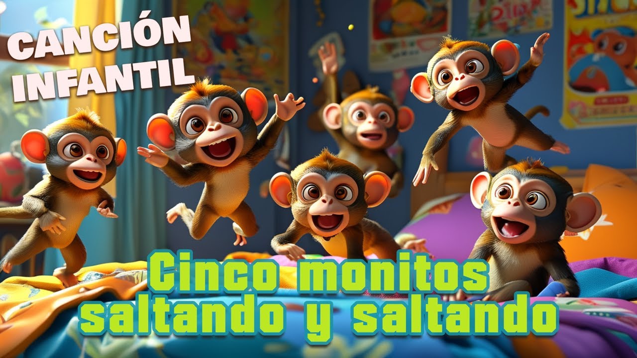 Cinco Monitos Saltando 🐵 | ¡Un Nuevo Mes para Cantar! - YouTube