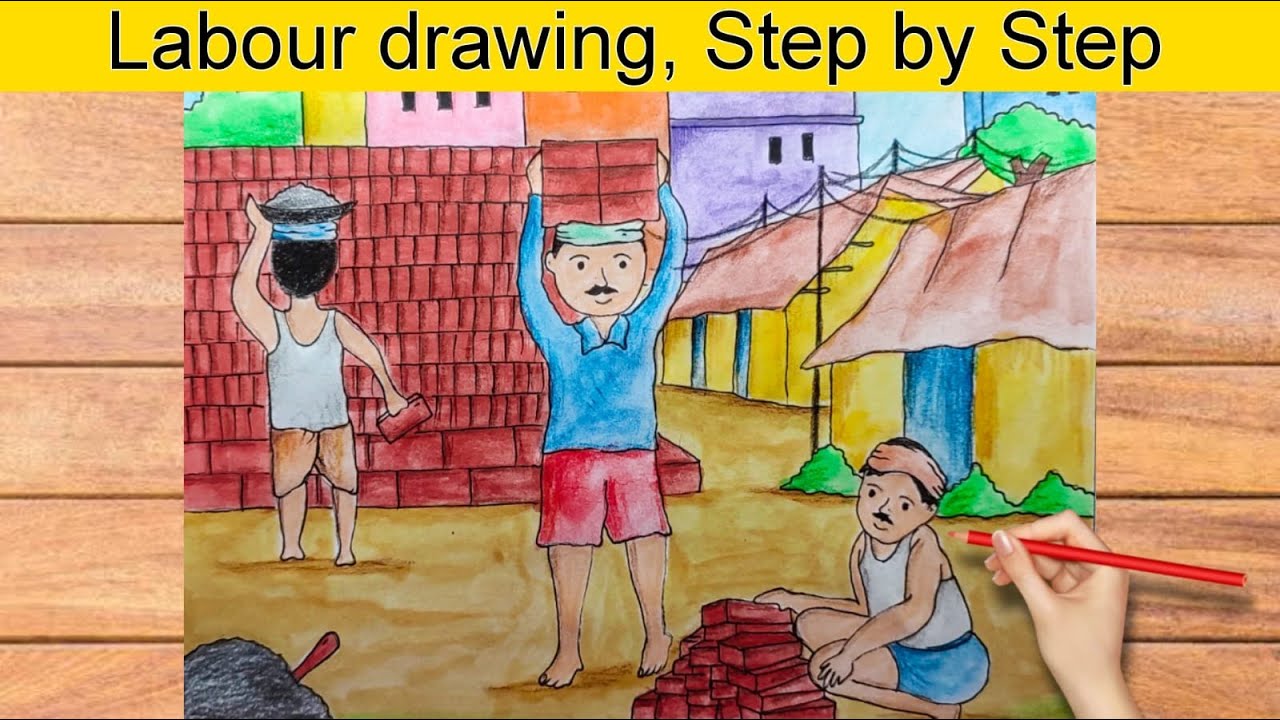 How to Draw a Labour | मजदुर का चित्रकला | Community helper | - YouTube