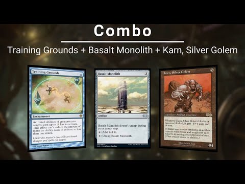 EDH COMBO: Training Grounds | Basalt Monolith | Karn, Silver Golem ...