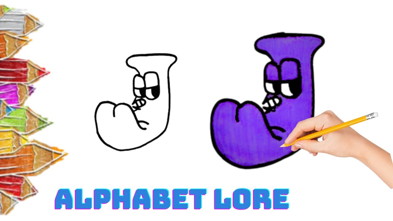 Learn Colors by Drawing Alphabet Lore J, Art Colors with Colored Marker ...
