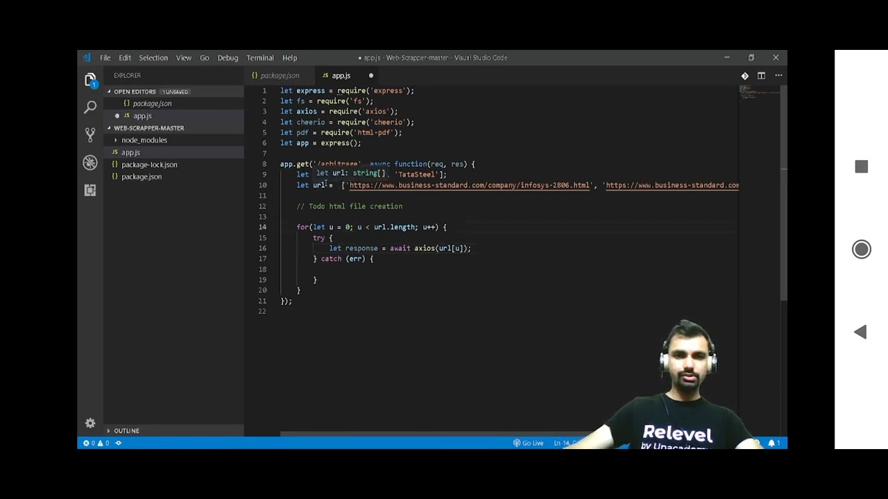 Web scraber App 3rd round practic - YouTube
