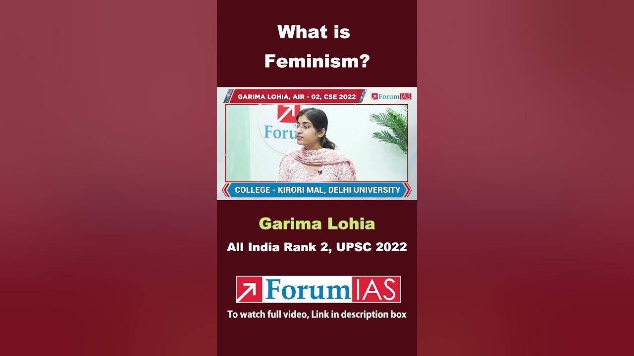 What is Feminism | Garima Lohia | All India Rank 2 | UPSC CSE 2022 | #shorts - YouTube