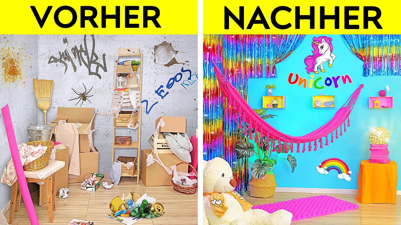 WIR RICHTEN EIN GEHEIMES ZIMMER IM SCHRANK EIN || 24H Challenge! DIY ...